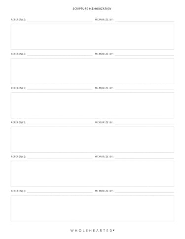 Wholehearted Freebie Library | Quiet Time Freebies